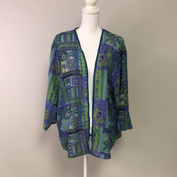 Sara Morgan | Sweaters | Sara Morgan Womens Green Purple Blouse Xxl ...